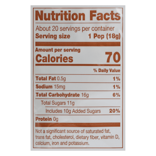 Caramel Apple Pops Nutrition