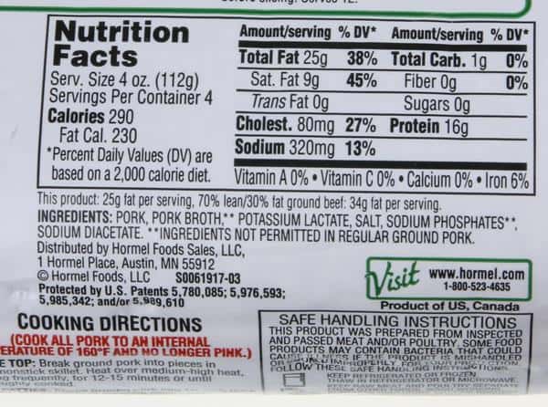 Hormel Ground Pork 80% Lean 20% Fat | Hy-Vee Aisles Online Grocery Shopping