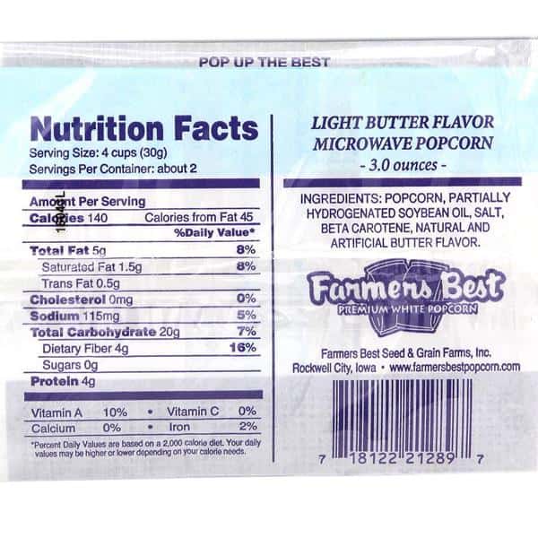 Farmers Best Light Butter White Microwave Popcorn | Hy-Vee Aisles ...