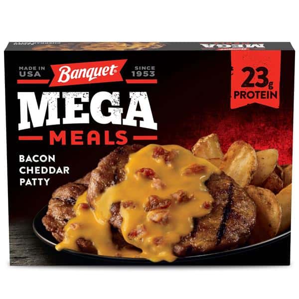 Banquet MEGA Meals Bacon Cheddar Patty, Frozen Meal, 11.5 oz. | Hy-Vee ...