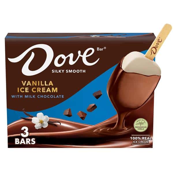 DOVE Vanilla Ice Cream Bars Coated With Milk Chocolate, Individually ...