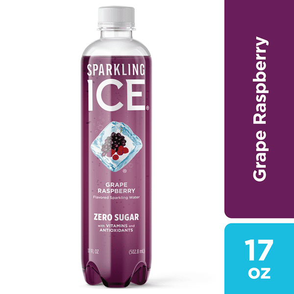 Sparkling Ice, Grape Raspberry Flavored Sparkling Water, Zero Sugar ...