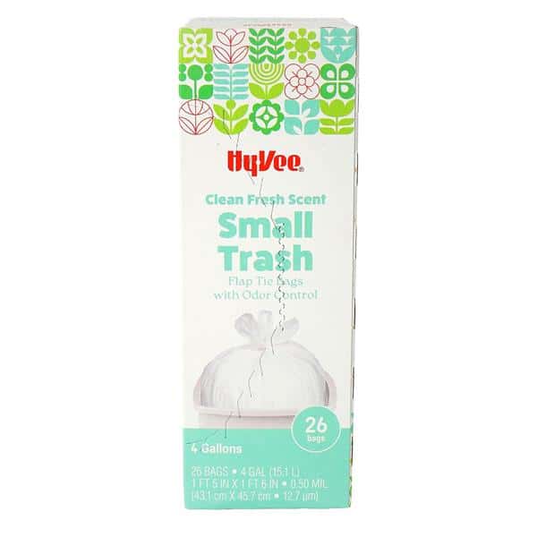 Hy-Vee Clean Fresh Scent Small Trash Bags, Flap Tie, 4 Gallons | Hy-Vee ...