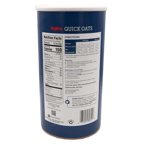 Hy-Vee Oatmeal Quick Oats | Hy-Vee Aisles Online Grocery Shopping