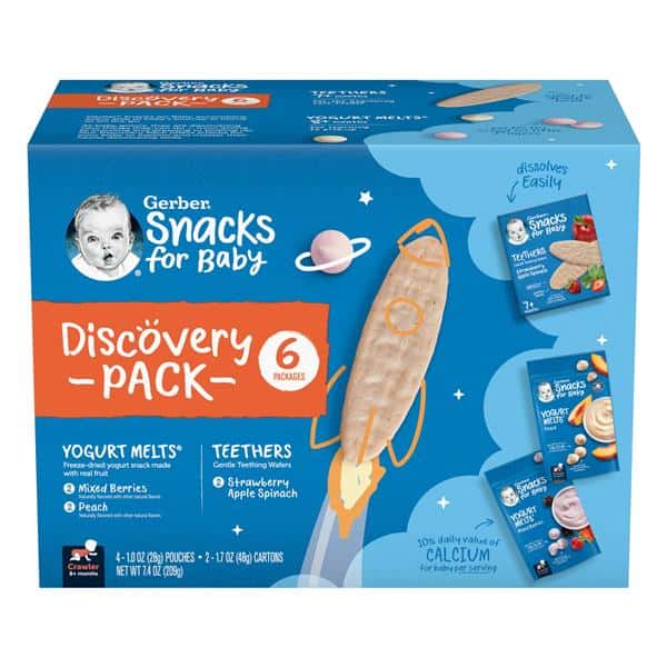 Gerber Stage 3 Baby Snacks Discovery Pack, Yogurt Melts, Teething ...