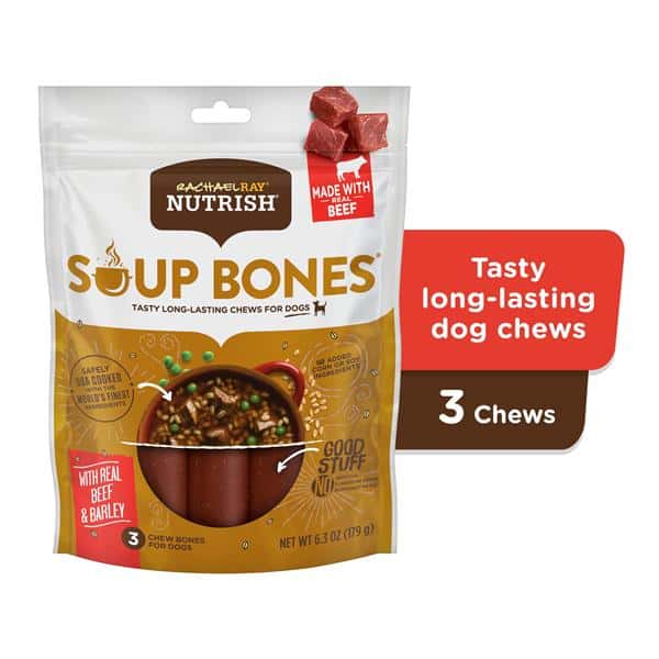 Rachael Ray Nutrish Soup Bones With Real Beef & Barley, 3 Dog Chews ...