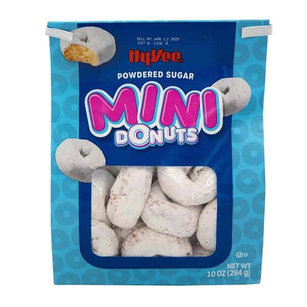 Hy-Vee Powdered Sugar Mini Donuts | Hy-Vee Aisles Online Grocery Shopping