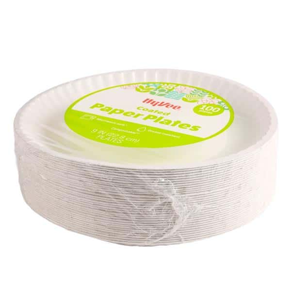 Hy-Vee 9" Coated Paper Plates 100 Count | Hy-Vee Aisles Online Grocery ...