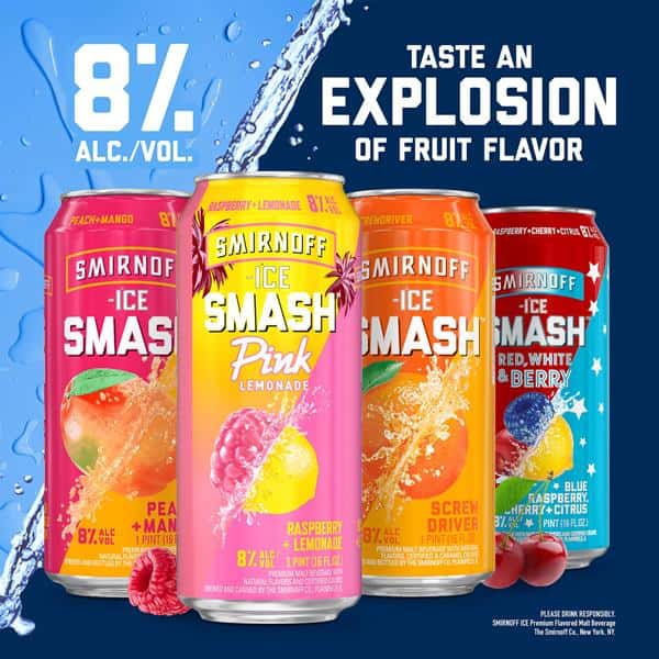 Smirnoff Ice Smash Variety Pack 8Pk | Hy-Vee Aisles Online Grocery Shopping