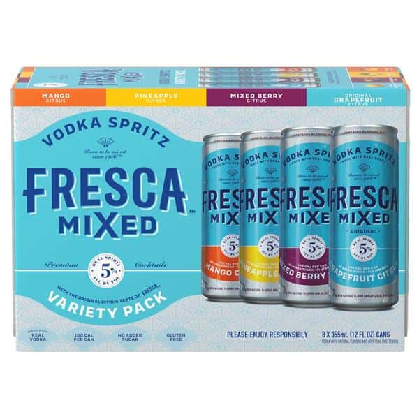 Fresca Mixed Vodka Spritz Variety Pack Gluten-Free Canned Cocktail, 8 ...