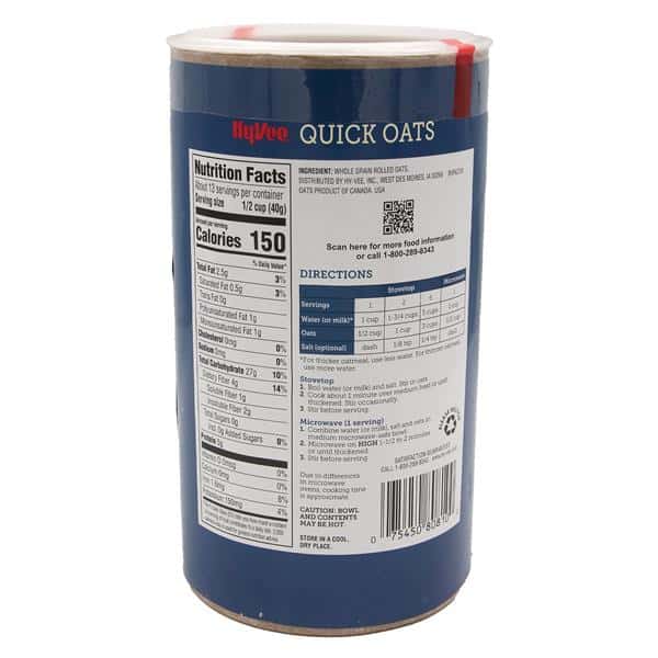 Hy-Vee Oatmeal Quick Oats | Hy-Vee Aisles Online Grocery Shopping