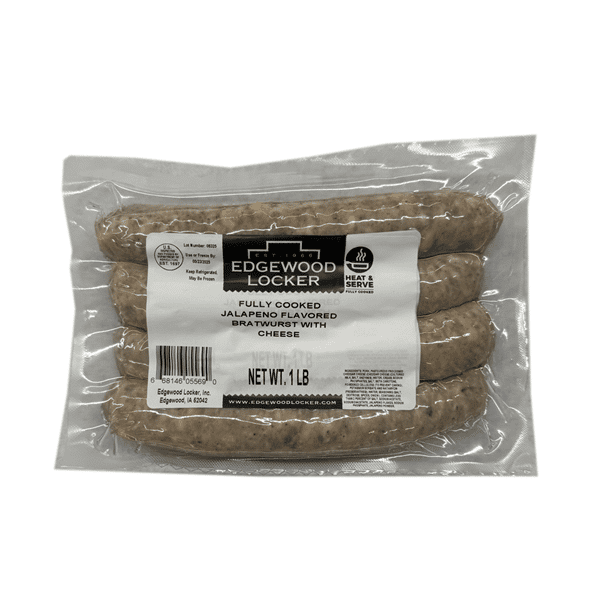 Edgewood Locker Fully Cooked Jalapeno Bratwurst With Cheese | Hy-Vee ...
