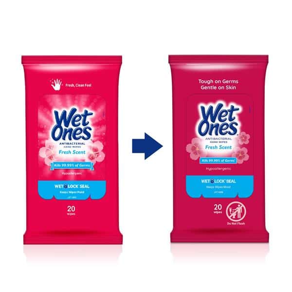 Wet Ones Antibacterial Hand Wipes Travel Pack, Fresh Scent, 20ct | Hy ...