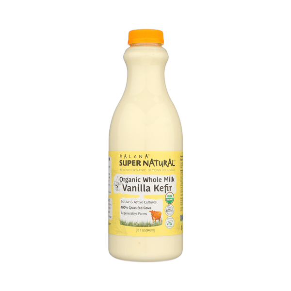 Kalona SuperNatural Organic Whole Milk Vanilla Kefir, Grass-fed Cows ...