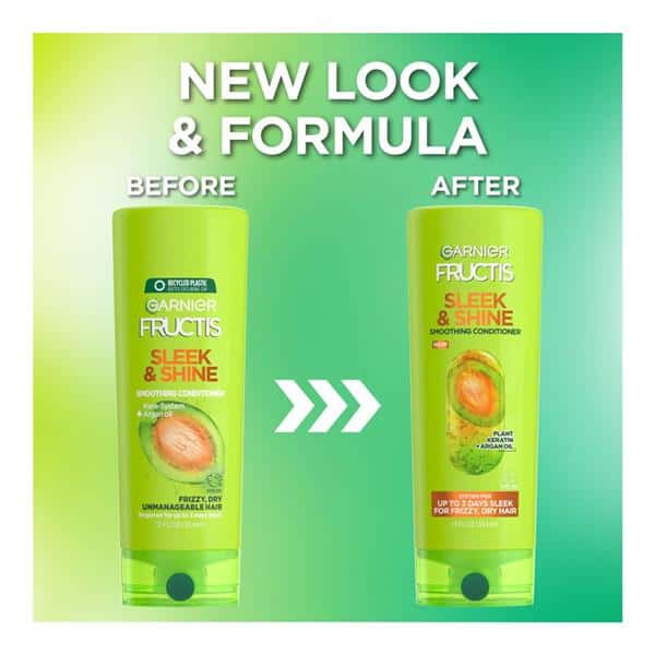 Garnier Fructis Sleek & Shine Smoothing Conditioner for Frizzy, Dry ...