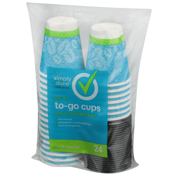 Simply Done 12 fl. oz. To-Go Cups with Re-Closable Lids | Hy-Vee Aisles ...
