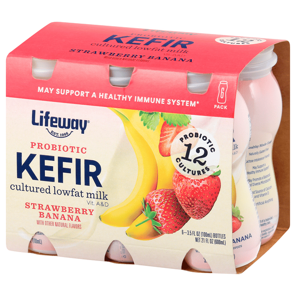Lifeway Kefir, Strawberry Banana, 6-3.5 Fl Oz | Hy-Vee Aisles Online ...