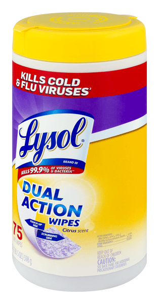 Lysol Dual Action Citrus Scent Wet Wipes 75 ea | Hy-Vee Aisles Online ...