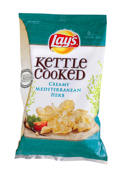 Lay's Kettle Cooked Creamy Mediterranean Herb Flavored Potato Chips ...