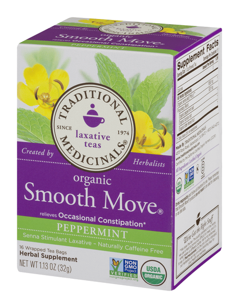 Traditional Medicinals Laxative Teas Organic Smooth Move Peppermint ...
