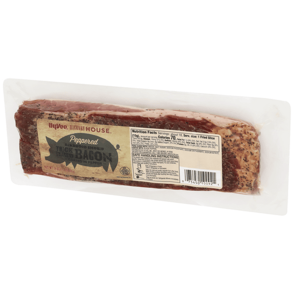 Hy-Vee Hickory House Peppered Naturally Smoked Thick Sliced Bacon | Hy ...