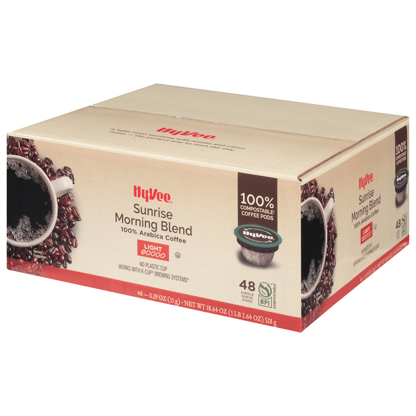 Hy-Vee Sunrise Morning Blend Light Roast 100% Arabica Coffee Single ...