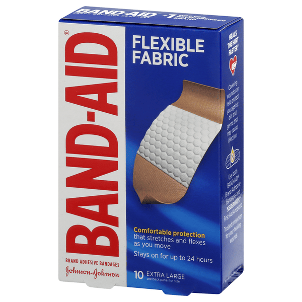 Band-Aid Flexible Fabric Extra Large All One Size Adhesive Bandages ...