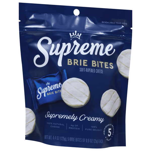 Supreme Brie Bites, Soft-Ripened Cheese, Supremely Creamy 5-0.9 oz | Hy ...