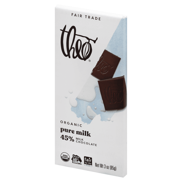 Theo Organic Fair Trade Pure 45% Milk Chocolate Bar | Hy-Vee Aisles ...