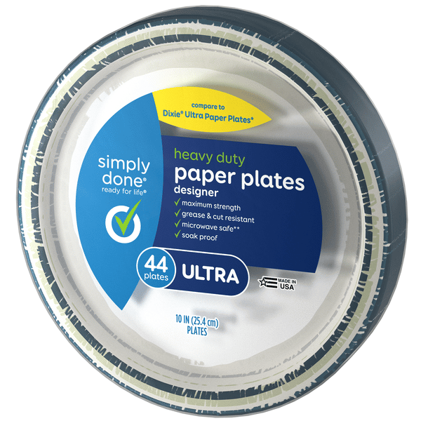 Simply Done Heavy Duty Designer 10" Paper Plates | Hy-Vee Aisles Online ...