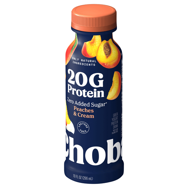 Chobani Complete Greek Yogurt Drink, Peaches & Cream, 1% Milkfat Lowfat ...