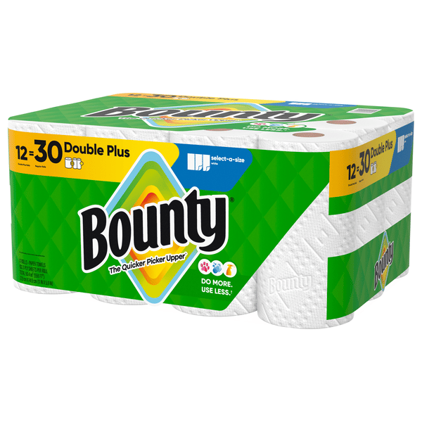 Bounty Paper Towels Select-A-Size White, 12 Double Plus Rolls | Hy-Vee ...