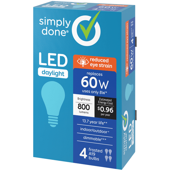 Simply Done Light Bulbs, 60W LED Daylight, Frosted | Hy-Vee Aisles ...