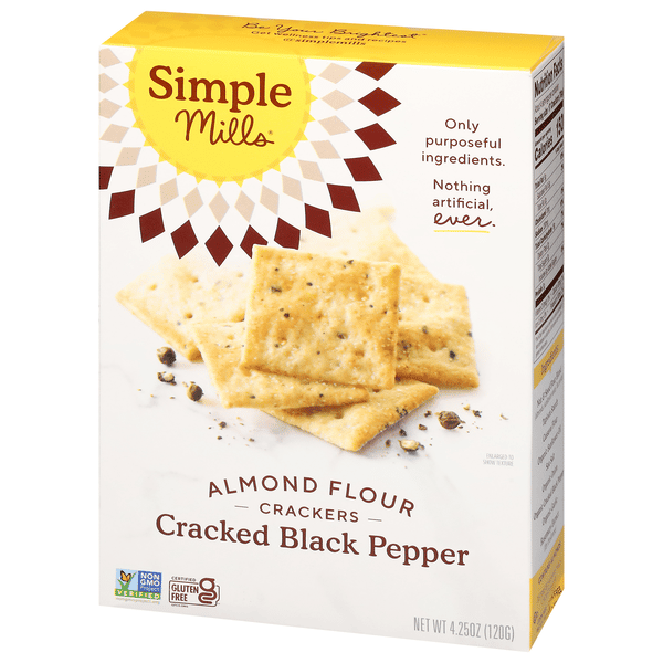 Simple Mills Cracked Black Pepper Almond Flour Crackers | Hy-Vee Aisles ...