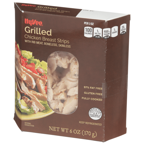 Hy-Vee Fully Cooked Grilled Chicken Breast Strips | Hy-Vee Aisles ...