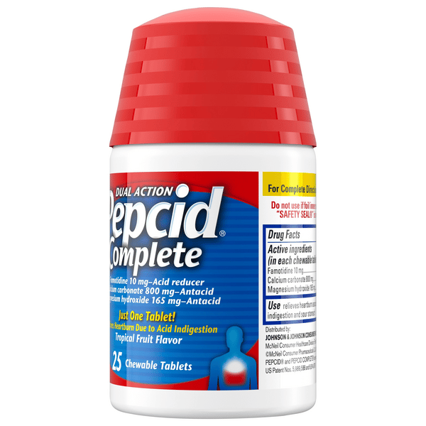 Pepcid Complete Tropical Fruit Dual Action Chewable Tablets | Hy-Vee ...