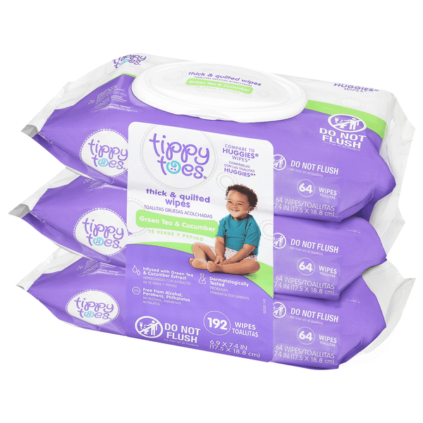 Tippy Toes Green Tea & Cucumber Baby Wipes | Hy-Vee Aisles Online ...