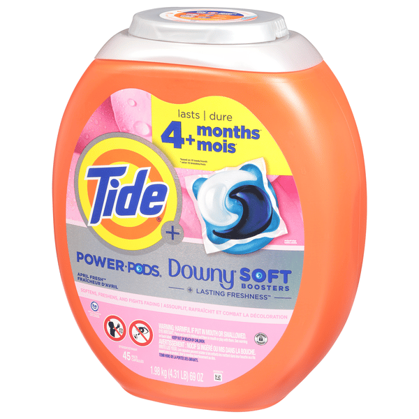 Tide April Fresh Power Pods with Downy HE Compatible Laundry Detergent ...