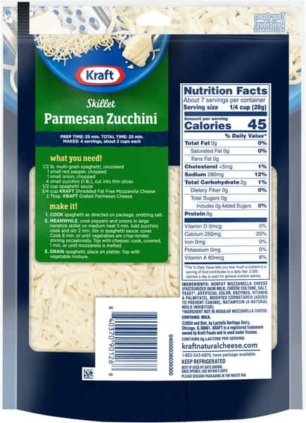 Kraft Shredded Mozzarella Fat Free Cheese | Hy-Vee Aisles Online ...