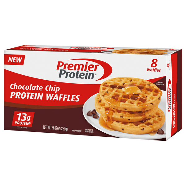 Premier Protein Protein Waffles, Chocolate Chip, 8Ct | Hy-Vee Aisles ...
