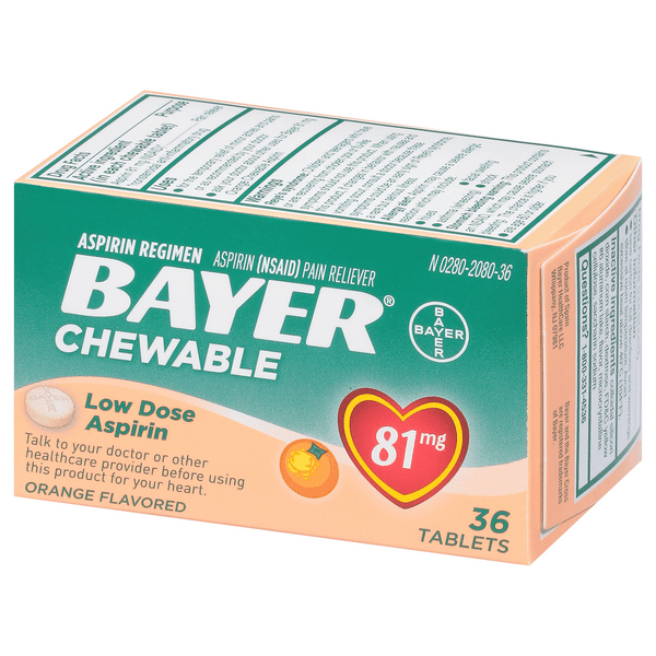 Bayer Chewable Low Dose Orange 81mg Tablets | Hy-Vee Aisles Online ...