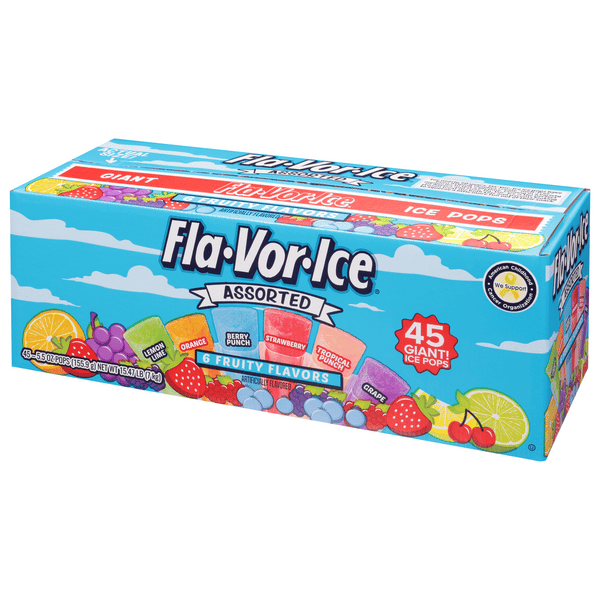 Fla-Vor-Ice Ice Pops, Assorted, Giant 45-5.5 oz | Hy-Vee Aisles Online ...