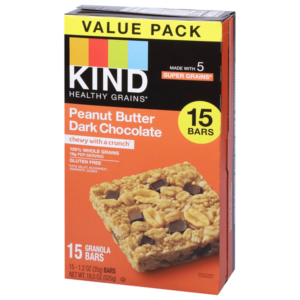 Kind Granola Bars, Peanut Butter Dark Chocolate, Value Pack 15-1.2 oz ...