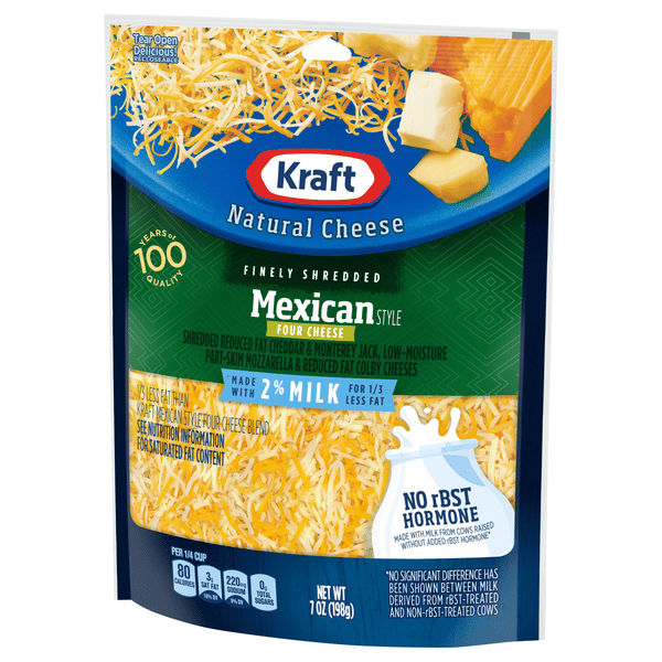 Kraft Mexican Style Four Cheese Finely Shredded Cheese | Hy-Vee Aisles ...