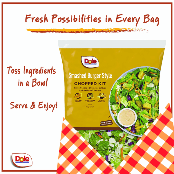 Dole Smashed Burger Style Chopped Salad Kit | Hy-Vee Aisles Online ...