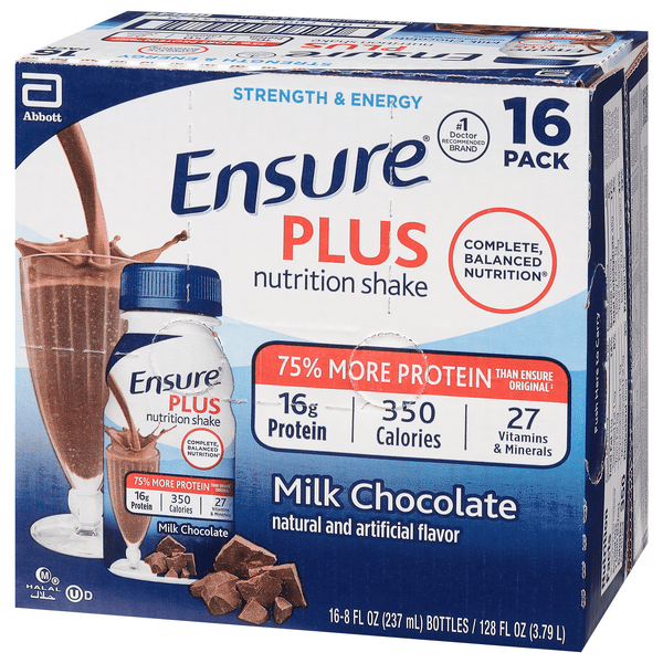 Ensure Plus Nutrition Shake Milk Chocolate Ready-to-Drink 16Pk | Hy-Vee ...