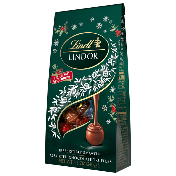 Lindt LINDOR Holiday Assortment Assorted Chocolate Candy Truffles, 8.5 ...