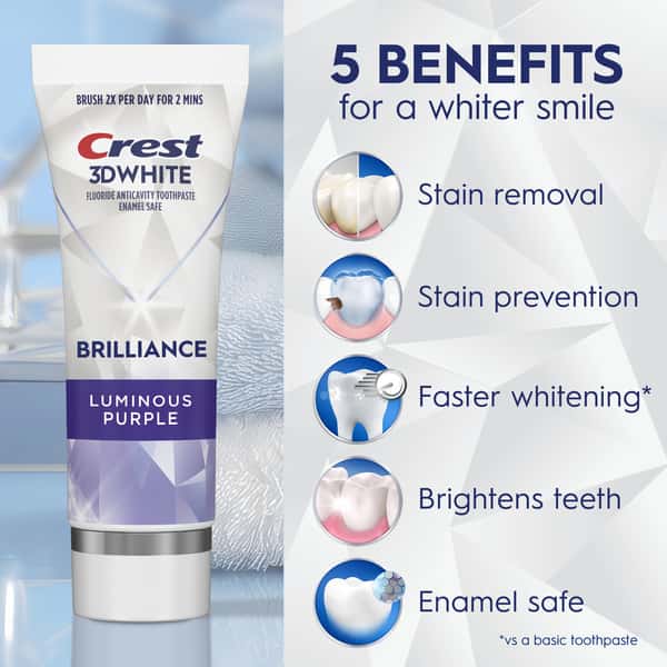 Crest 3D White Brilliance Luminous Purple Tootpaste | Hy-Vee Aisles ...