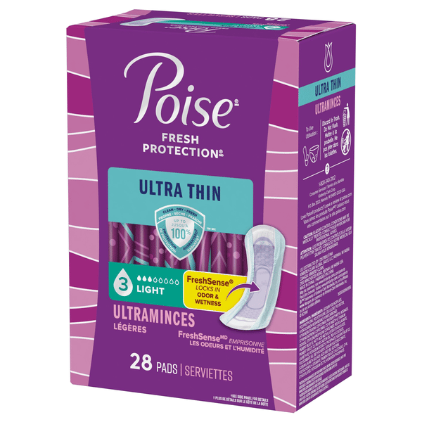 Poise Ultra Thi Pads, Light, Regular Length | Hy-Vee Aisles Online ...