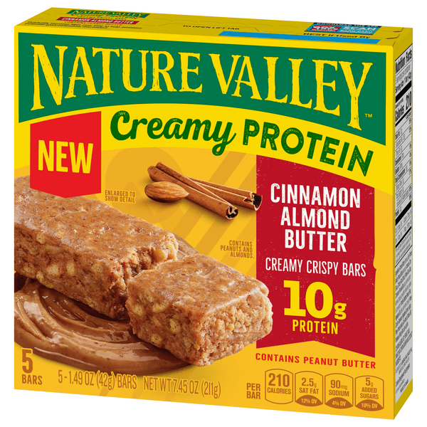 Nature Valley Creamy Protein, Cinnamon Almond Butter Bars, 5-1.49 oz ...